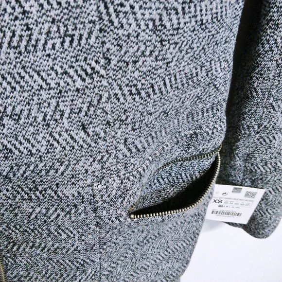 Zara | Jackets & Coats | Nwt Zara Navy Blue Herringbone Zipup Frock ...